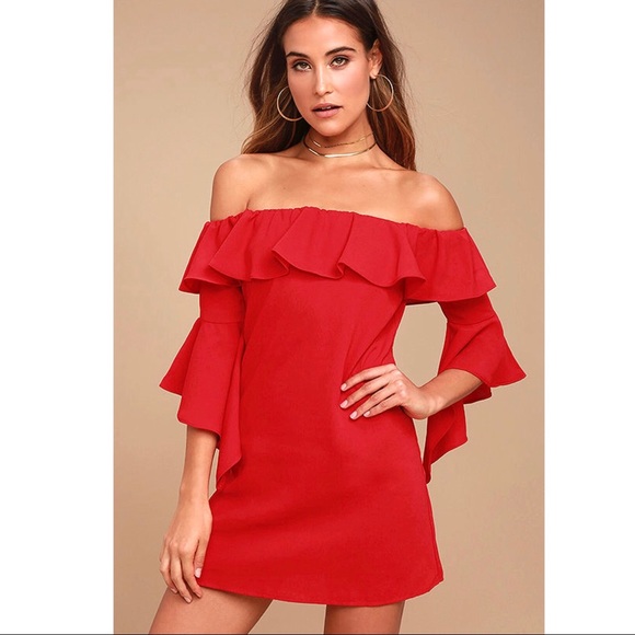 Ina | Dresses | Ina Bell Sleeve Off The Shoulder Dress | Poshmark